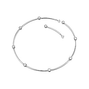 SWAROVSKI Constella All-Around Necklace with White Circle Cut Crystals on a Rhodium Finish Setting, Part of the Constella Collection