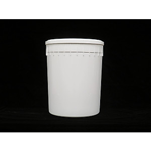 3 Gallon Plastic Ice Cream Container with lids (32), White
