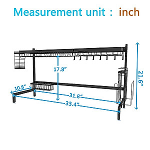 Shop Again Over The Sink Dish Drying Rack,Drainer Stainless Steel for Organization Storage Space Saver Utensil Holder Cutting Board Holder Kitchen Counter Storage Rack,16.5 x11.8 x7in