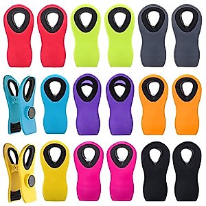 18 Pack Bag Clips with Magnet,Chip Clips Bag Clips Food Clips,Bag Clips for Food Storage,Magnet Clips,Magnetic Bag Clips for Bread Bags,Snack Bags,Food Bags,Clips for Fridge,9 Assorted Bright Colors