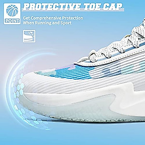 ASHION High Top Mens Basketball Shoes Breathable Non Slip Outdoor Sneakers Cushioning Athletic Gym Running Walking Shoes White