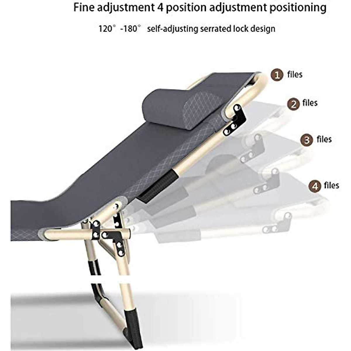 XZGDEN Lightweight High Sun Lounger, MultifunctionalSingle Office Nap Lazy Backrest Chair, MetalPortable Detachable Adjustment Sun Lounger-2 (Color : 5, Size : The)