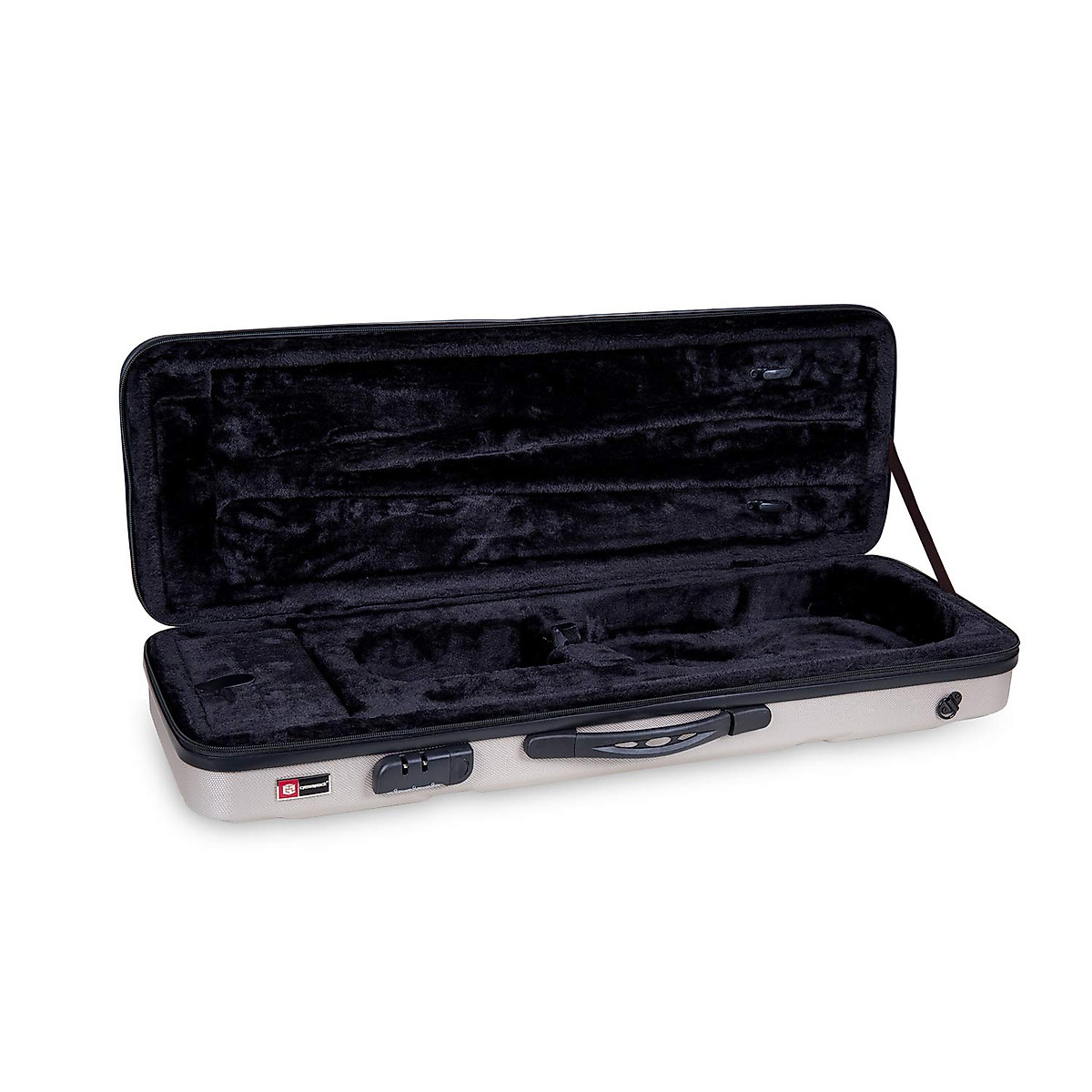 Crossrock 4/4 Violin Case | ABS Molded Hardshell with Combination Lock, Accessory Compartment, and Backpack Straps - Champagne (CRA420VFCH)