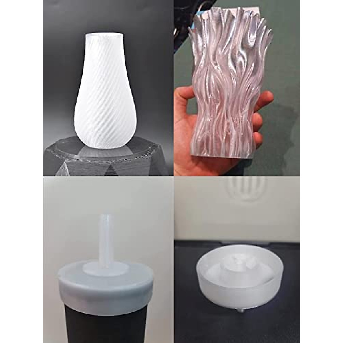 ECO - Certified Food Grade PETG 3D Printer Filament - Carbon Brand - Lab Tested FDA Compliant Food Safe, 1.75mm, 1kg, Accuracy: +/- 0.02 (White)