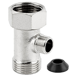 Bidet T Adapter,Flexible T Bidet Connector 3 Way 7/8inch 3/8inch 7/8inch Plumbing Splitter,T Valve Shower Head Diverter,Valve Hose Fitting for Shower Head Diverter Sprayer Faucet