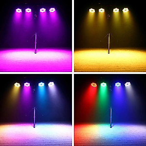 Par Lights LED Stage Lights, U`King 10Wx18 RGBW Uplight Stage Lighting Effect by DMX and Sound Activated Control Wash Light for Wedding Parties Church Club DJ Live Show