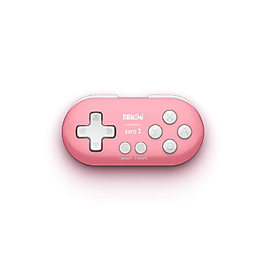 8Bitdo Zero 2 Bluetooth Gamepad Keychain Sized Mini Controller for Switch, Windows, Android, macOS & Raspberry Pi(Pink Edition) - Nintendo Switch