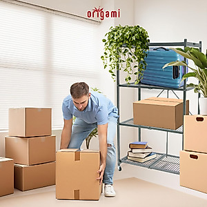 Origami 4-Shelf Foldable Storage Shelves | for Garage Kitchen Bakers Closet, Metal Wire, Collapsible Organizer Rack, Holds up to 1000 pounds, Powder-Coated Steel, Heavy Duty | Pewter