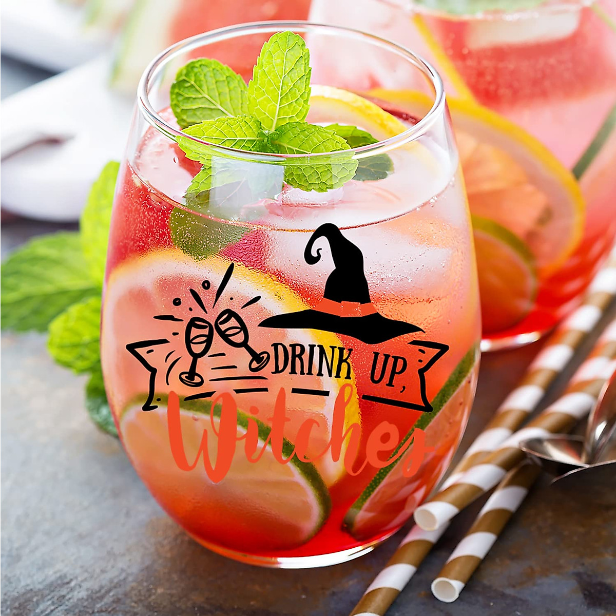 Toasted Tales If The Shoe Fits Halloween Glass Season Holiday Glassware | Spooky Glass Tumbler | Novelty Gifts For Her | Halloween Glass Witches Wine Glasses | Hocus Pocus Stemless Glass