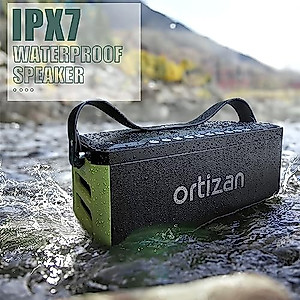 Ortizan Bluetooth Speakers with Subwoofer, 100W Portable Speaker Bluetooth Wireless Loud with Bass, IPX7 Waterproof/LED Lights/Pro EQ/DSP/Power Bank/TF Card/AUX, 24H Playtime for Home, Outdoor, Party