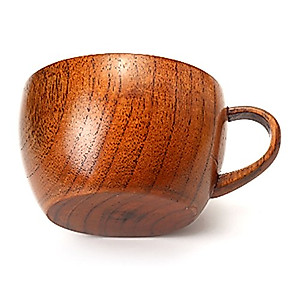 Emoyi Wood Coffee Mug Wooden Mug Tea Cup 100ml,Set of 2