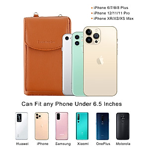 EwiutoijngiQan PU Ladies Leather RFID Blocking Crossbody Mobile Phone Bag Ladies Wallet, Fashion One Shoulder Strap Bag