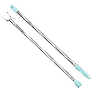 BUGUUYO Stainless Steel Telescopic Rod Retractable Clothesline Clothing Racks for Home Metal Coat Hanger Clothes Hook Reach Stick Telescoping Clothesline Pole Clothes Drying Supplies Elder