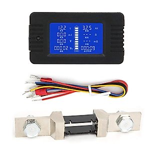 Battery Monitor Meter with Shunt, PZEM-015 Multifunctional Battery Meter Current Voltage Power Energy Consumption Capacity Test with Manual(with 200A Shunt)