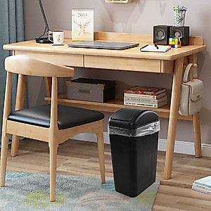 Farmoon Slim Trash Can, 14L Black Swing Kitchen Garbage Bin