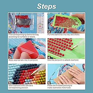 Stalente Diamond Painting Kits for Adults, 5D DIY Diamond Art Kits for Beginners Round Full Drill Diamond Painting for Home Wall Decoration Gift 12×12inch, Stained Glass Boat