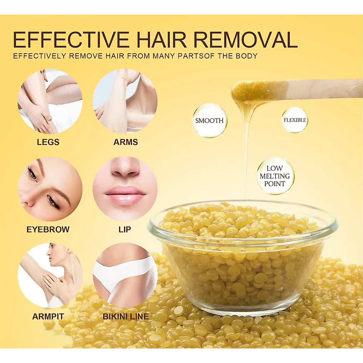 Brazilian Wax by Andreia Hard Wax - 35.3 oz./1kg bag - No Strip Hard Wax Beads - Gentle on All Skin Types - Effortless Body Wax for Hair Removal for Legs, Arms, Bikini, And Back