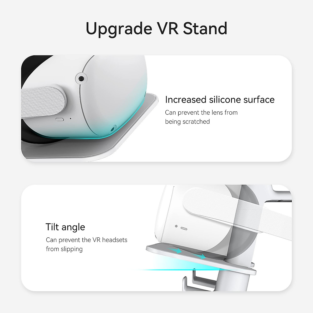 KIWI design VR Stand Accessories Compatible with Quest 2/PSVR 2/Valve Index/HP Reverb G2/ Pico 4/Quest VR Headset and Touch Controllers, Not Compatible with Quest 3 (Black)