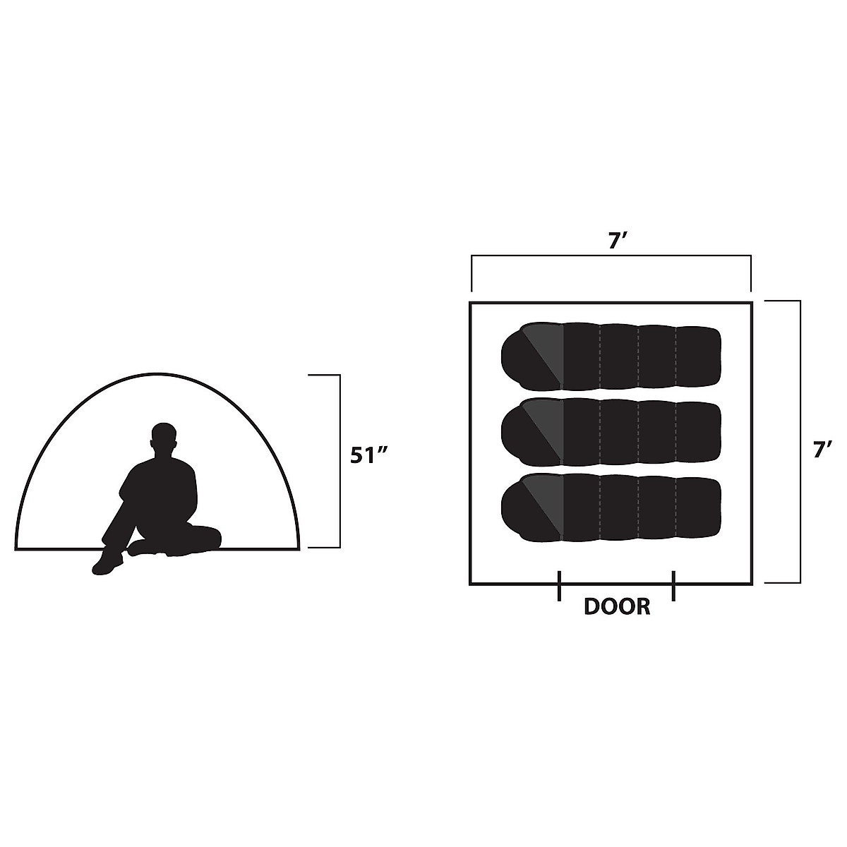 3-Person Camping Tent – Includes Rain Fly and Carrying Bag – Lightweight Outdoor Tent for Backpacking, Hiking, or Beach by GigaTent
