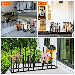 Housen Solutions Boot Rack Organizer for Tall Boots, Large Capacity 10 Pairs Metal Free Standing Shoe Boots Racks, Black Shoes Boot Organizer Holder Stand for Closet, Entryway, Garage, Porch