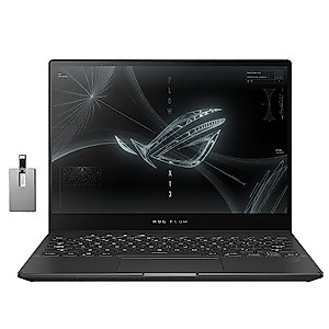 asus ROG Flow 13.4'' WUXGA Touchscreen Laptop, AMD Ryzen 9 6900HS, 16GB LPDDR5 RAM, 1TB SSD, NVIDIA GeForce RTX 3050, Backlit Keyboard, Win 11 Pro, Black, 32GB Snow Bell USB Card