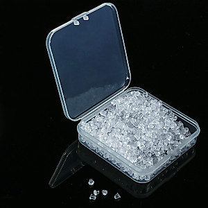 1200 Pcs Silicone Earring Backs Clear Earring Backings Soft Ear Safety Back Pads Backstops for Women,Diameter 4mm(1200PCS/600Pairs)