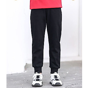 GFQLONG Toddler Baby Boys 2 Pack Cotton Active Jogger Pants,Kids Casual Athletic Sweatpants Solid Pocket Bottoms,Navy Blue+Blue 2-3T