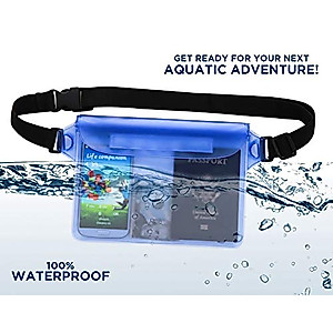 Waterproof Pouch with Waist Strap, 2 Pack The Most Durable # Super Lightweight Waterproof Phone Case/Wallet, Perfect for Kayaking Beach Pool Water Parks Boating Snorkeling Swimming and Fishing