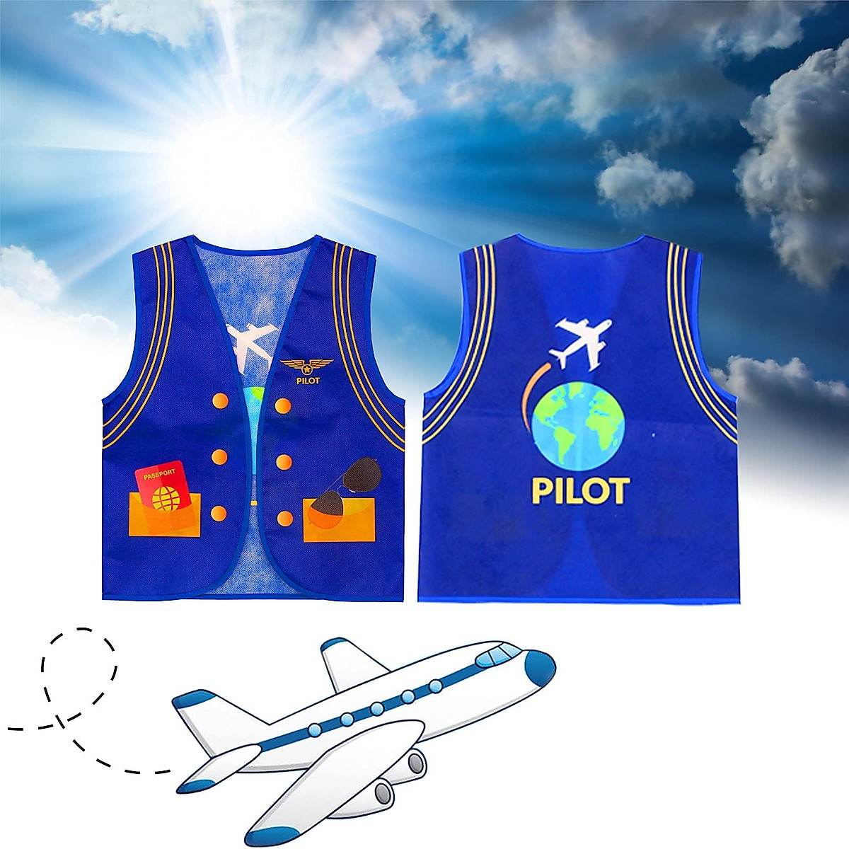 Tigerdoe Kids costumes - 7 Pc - Pretend Play School Set - Career Costumes - Kids Dress Up Costume