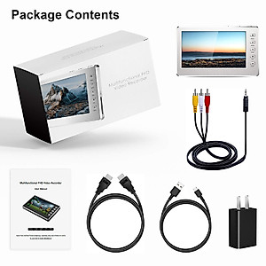 DIGITNOW HD Video Capture Box 1080P 60FPS USB 2.0 Video to Digital Converter with 5" OLED Screen, AV&HDMI Video Recorder Capture from VCR, DVD, VHS Tapes, Hi8, Camcorders, Gaming Systems -Silver