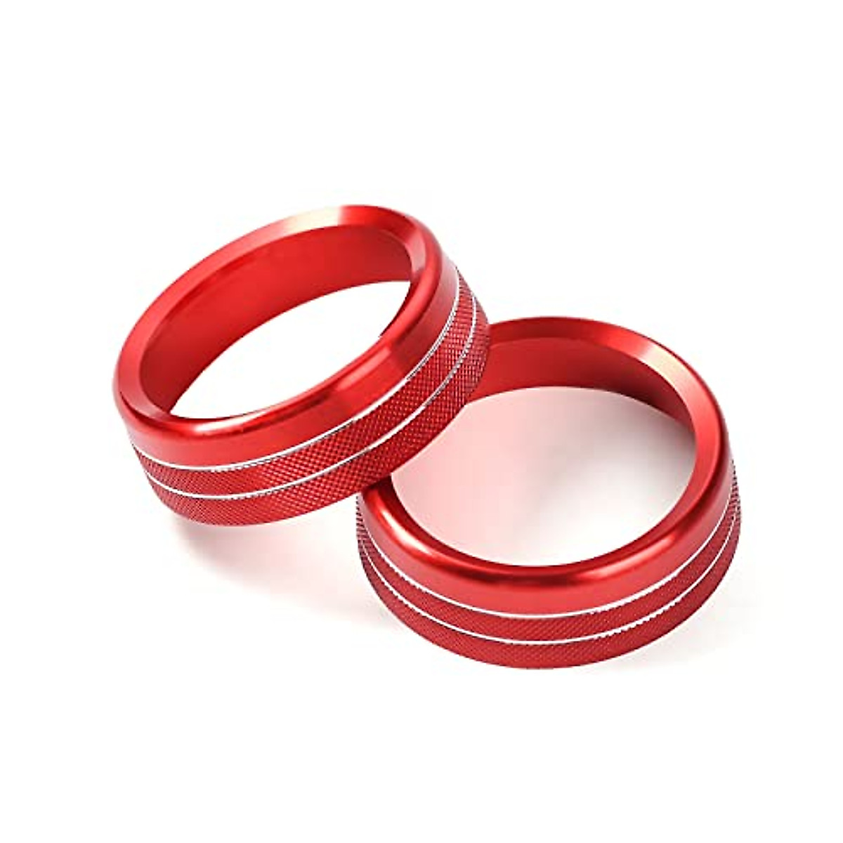 Car Audio Circle Sticker Decal Carbon Fiber Interior Trim Cover for Ford Mustang 2015 2016 2017 2018 2019 2020 2021 2022 2023 Accessories (RED)