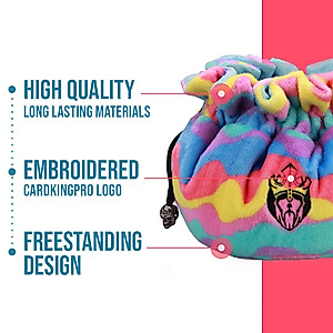 CardKingPro Immense - OCD Edition - Dice Bags with 15 Pockets - Rainbow & Blue - Capacity 200+ Dice - Great for Dice Hoarders [Patented Design]