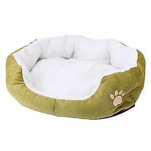 hbz11hl Round Soft Plush Cushion Pet Rest Sleeping Bed Mat Dog Cat Warm Kennel Pad Nest Pet Dog Bed | Orthopedic Ultra Plush Sofa-Style Couch Pet Bed for Dogs & Cats, Gray, Large Green S