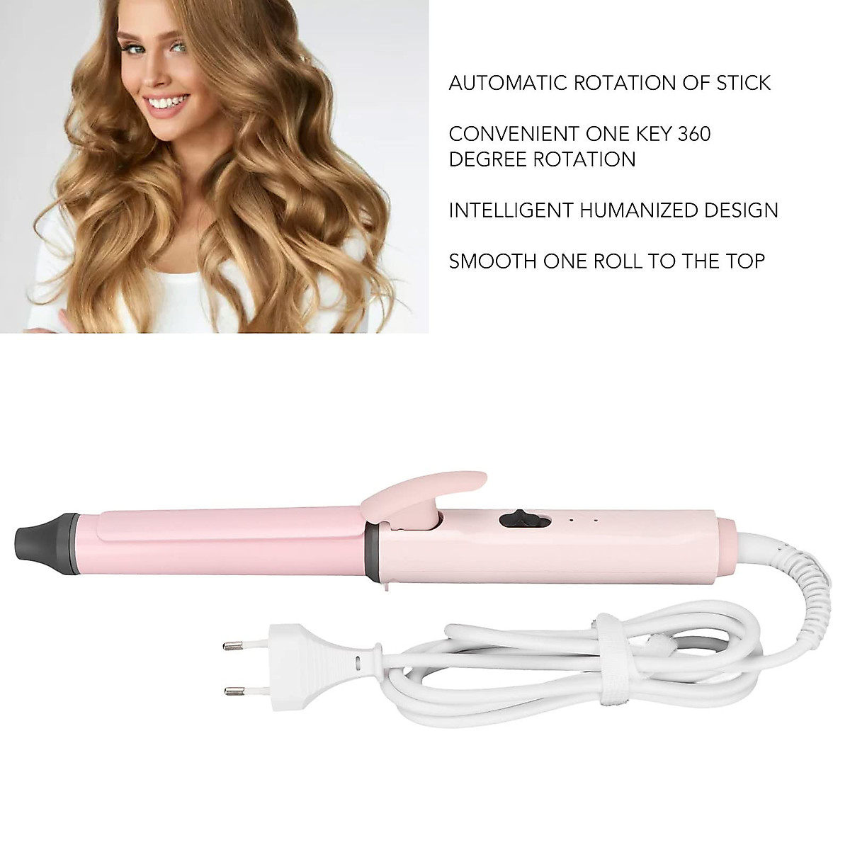 Ceramic Curling Iron Hair Curling Wand Automatic Hair Curler Curling Iron Beauty Tool Nourishing Hair for Salon Home 26mm(US)