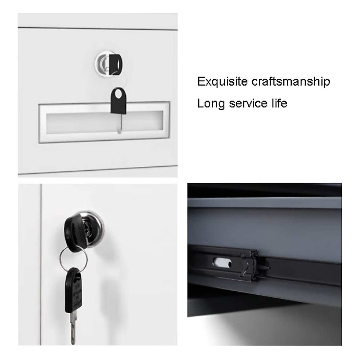 File Cabinet Under Desk Metal Filing Cabinet with Lock, 2 Drawer and 1 Cabinet File Cabinet for A4 Sized Letters/Documents, Legal Sized Documents, File Folders, File Cabinet for Home and Office Filing