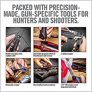 Real Avid Gun Tool Max, 37-in-1 Multitool for Gunsmithing, Includes Pliers, Wire Cutters, Knife Blade, Universal Choke Wrench, Bits, Wrenches & Sheath, Perfect EDC Tool for Hunting & Gun Owners black