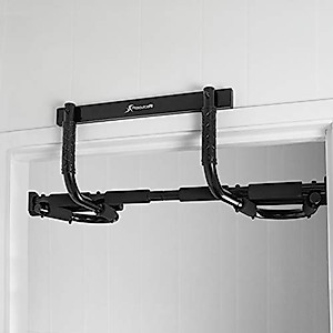 ProsourceFit Multi-Grip Chin-Up/Pull-Up Bar, Heavy Duty Doorway Trainer for Home Gym (ps-1109-cu), Black
