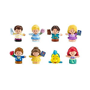 Fisher-Price Disney Princess Toddler Toys Little People Prince and Princess Figure Pack, 8 Pieces