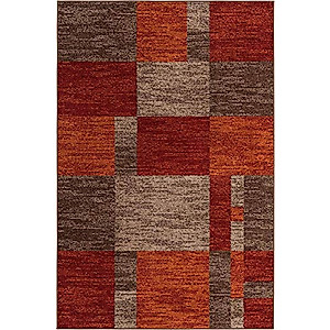 Unique Loom Autumn Collection Area Rug - Providence (6' 1" x 9' Rectangle, Multi/ Beige)