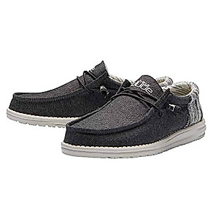 Hey Dude Men's Wally Funk Carbon Blue Size 11 | Men’s Shoes | Men's Lace Up Loafers | Comfortable & Light-Weight