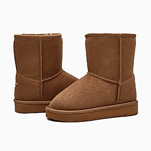 Weestep Boys and Girls Toddler/Little Kid/Big Kid Warm Fur Winter Snow Boots(4 Big Kid Chesnut)