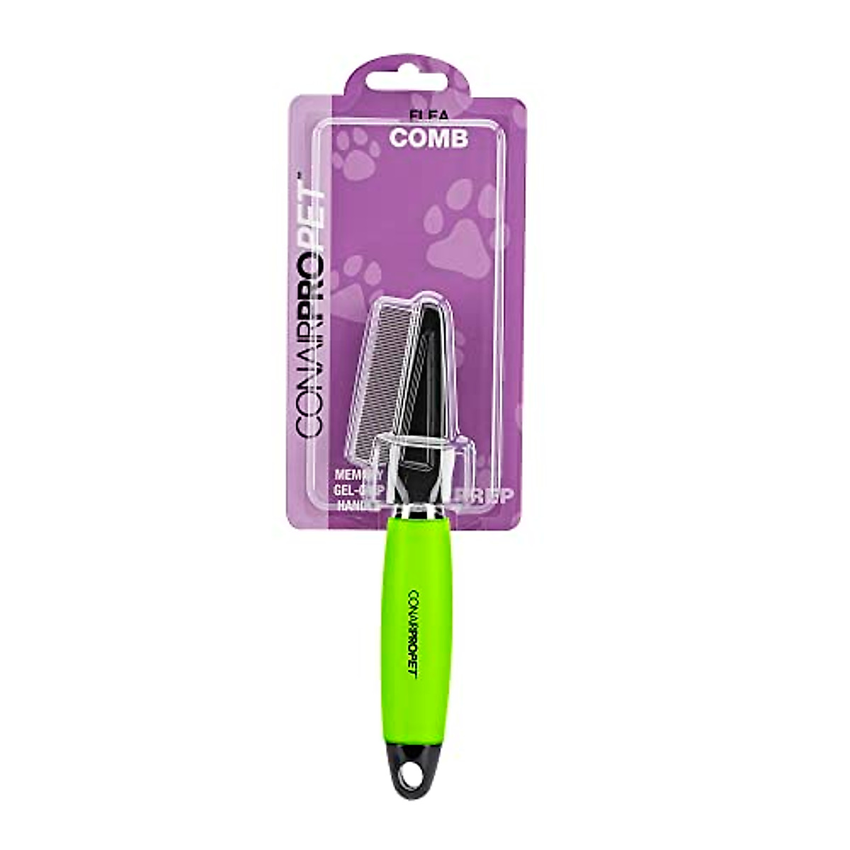 CONAIRPROPET Pet brush for Flea and Tick Removal, 1/2" Stainless Steel Comb with Memory Grip Handle