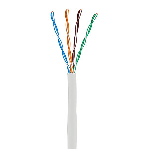 CAT5E Riser (CMR), 1000ft, UTP 24AWG, Solid Bare Copper, 350MHz, UL Certified, Easy to Pull (Reelex II) Box, Bulk Ethernet Cable, White