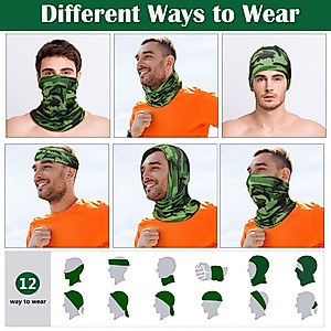 Geyoga Ski Mask for Men Neck Gaiters Scarf Face Covering Balaclava Fishing Summer Cycling Running Masks Windproof Bandana(Camouflage Colors,6 Pieces)
