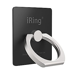 iRing Original, Made in Korea, Phone Ring Holder, Cell Phone Grip Stand, Compatible with iPhone, Galaxy, and Other Smartphones (Black)