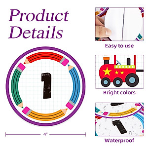 WhatSign 36Pcs Number Spot Markers Stickers 4" Line up Spots for Classroom Floor Number Stickers Classroom Line up Spot Dots Floor Decals for Back to School Kindergarten Elementary Preschool Classroom