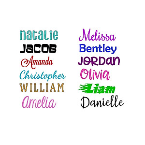 Name or Word Decal - Personalized - Solid and Glitter Color Choices - Custom - Choose Size, Font, and Color - Adhesive Die Cut Vinyl Lettering for Cup, Tumbler, Car Window, Laptop, Boat, Vehicle