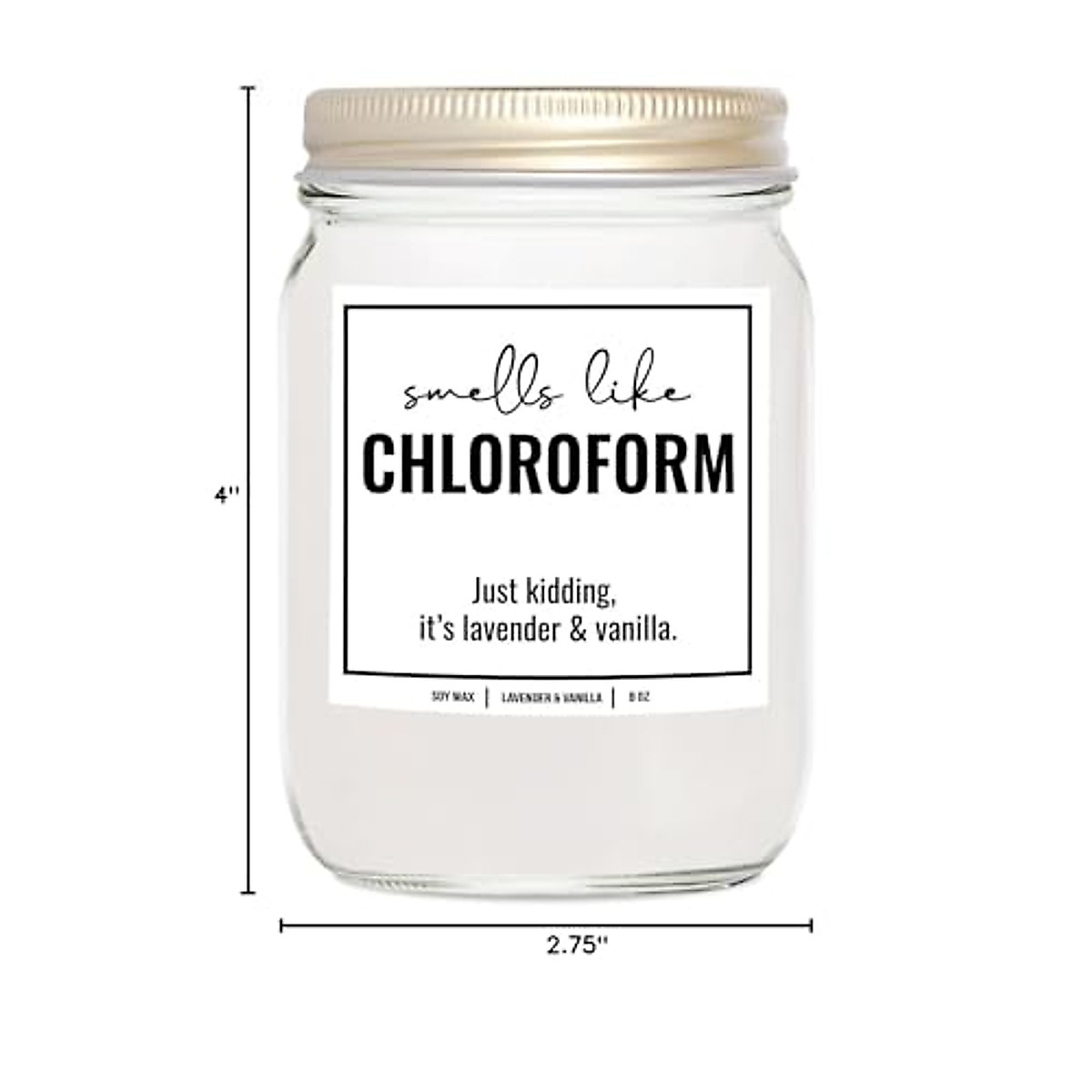 YouNique Designs Smells Like Chloroform Scented Candle, 8 Oz, True Crime Gifts for Women, Serial Killer Gifts for Women, Crime Junkie Merch, All Natural Soy Vegan Candles (Lavender & Vanilla)