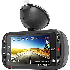 Kenwood DRV-A301W HD Car Dash cam with 2.7" Display, Parking Mode Recording | Built-in GPS | Wireless Link