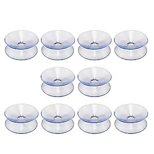 Faddare Clear Suction Cups, 10pcs Suction Cups Multifunctional Mirror Double Sided Non-Slip Glass Tabletop(Size:35mm)